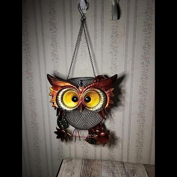Other | Cute Metal Owl Suet Holder Metal Mesh Sunflowers Leaves Cute ...